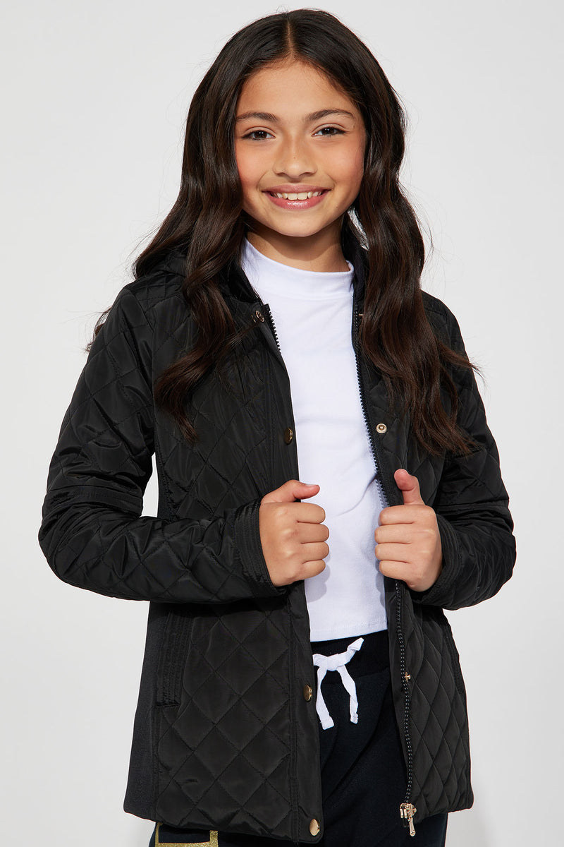 Mini Diamond Quilted Jacket - Black | Fashion Nova, Kids Jackets ...