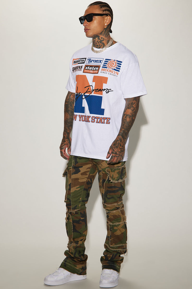 NY 5 Stack Short Sleeve Tee - White | Fashion Nova, Mens Graphic Tees ...