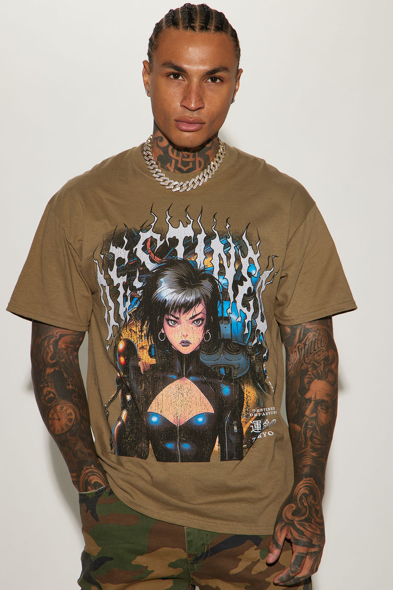 Destined Departure Short Sleeve Tee - Tan | Fashion Nova, Mens Graphic ...