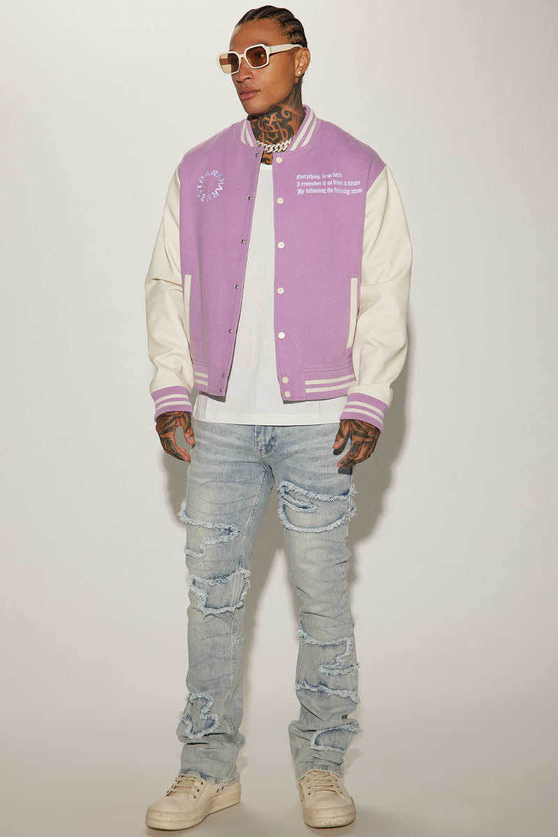 Dark Harvest Varsity Jacket - Lavender | Fashion Nova, Mens Casual ...