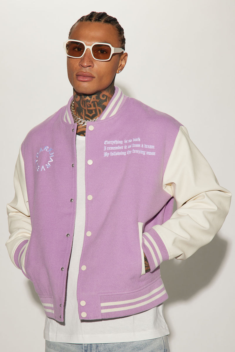 Dark Harvest Varsity Jacket - Lavender | Fashion Nova, Mens Casual ...