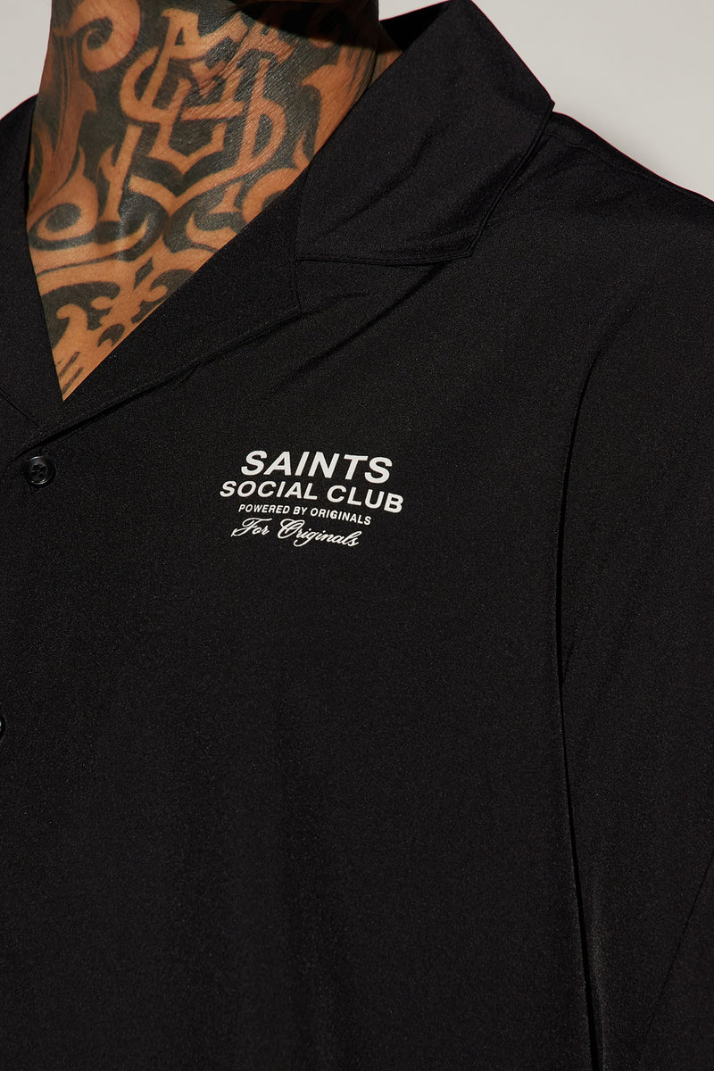 Saints Social Club Button Up Shirt - Black | Fashion Nova, Mens Shirts ...