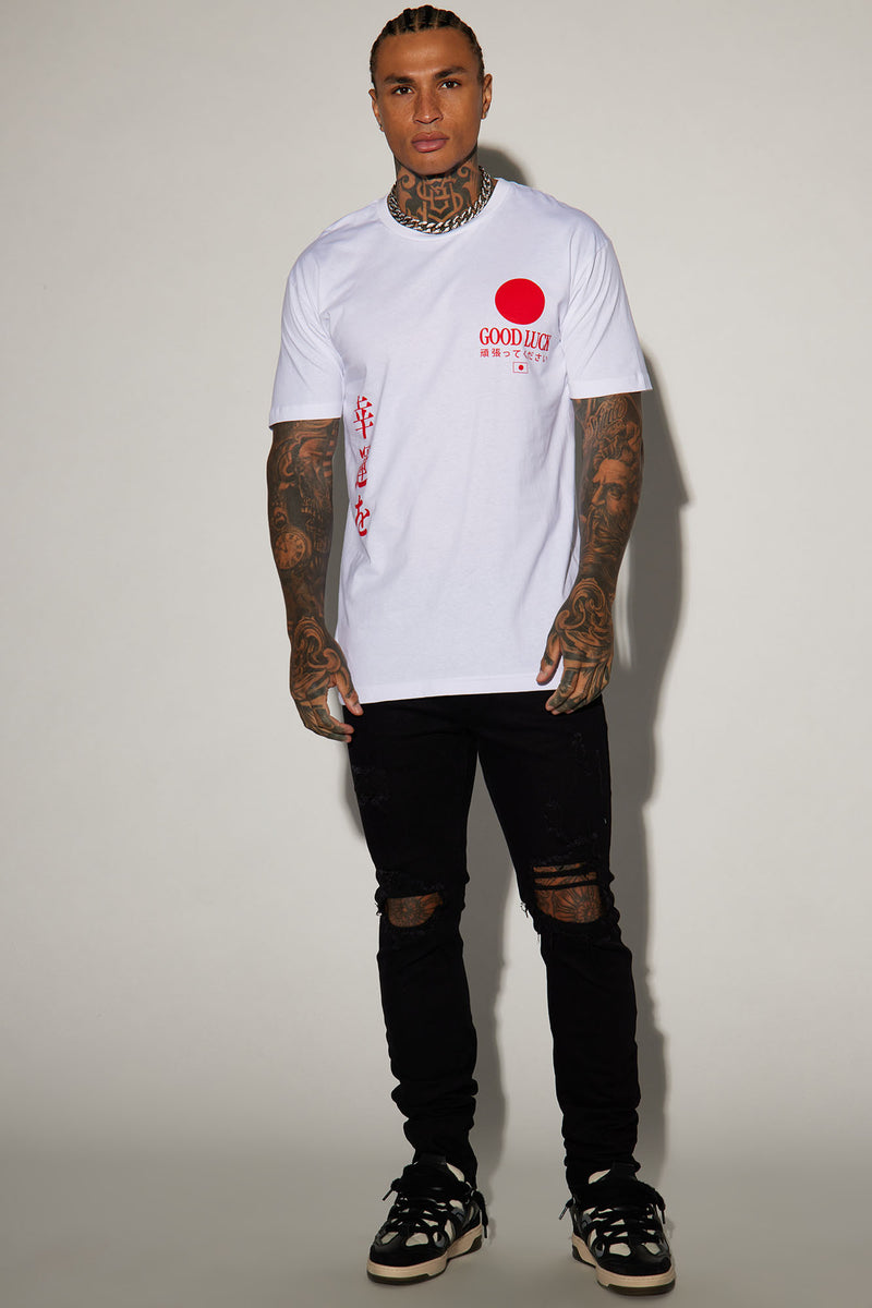 Good Luck Short Sleeve Tee - White | Fashion Nova, Mens Screen Tops ...