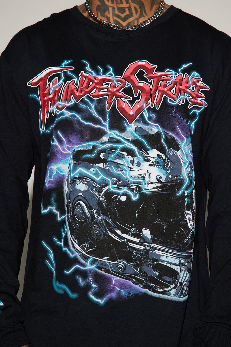 Thunder Strike Long Sleeve Tee - Black | Fashion Nova, Mens Graphic ...