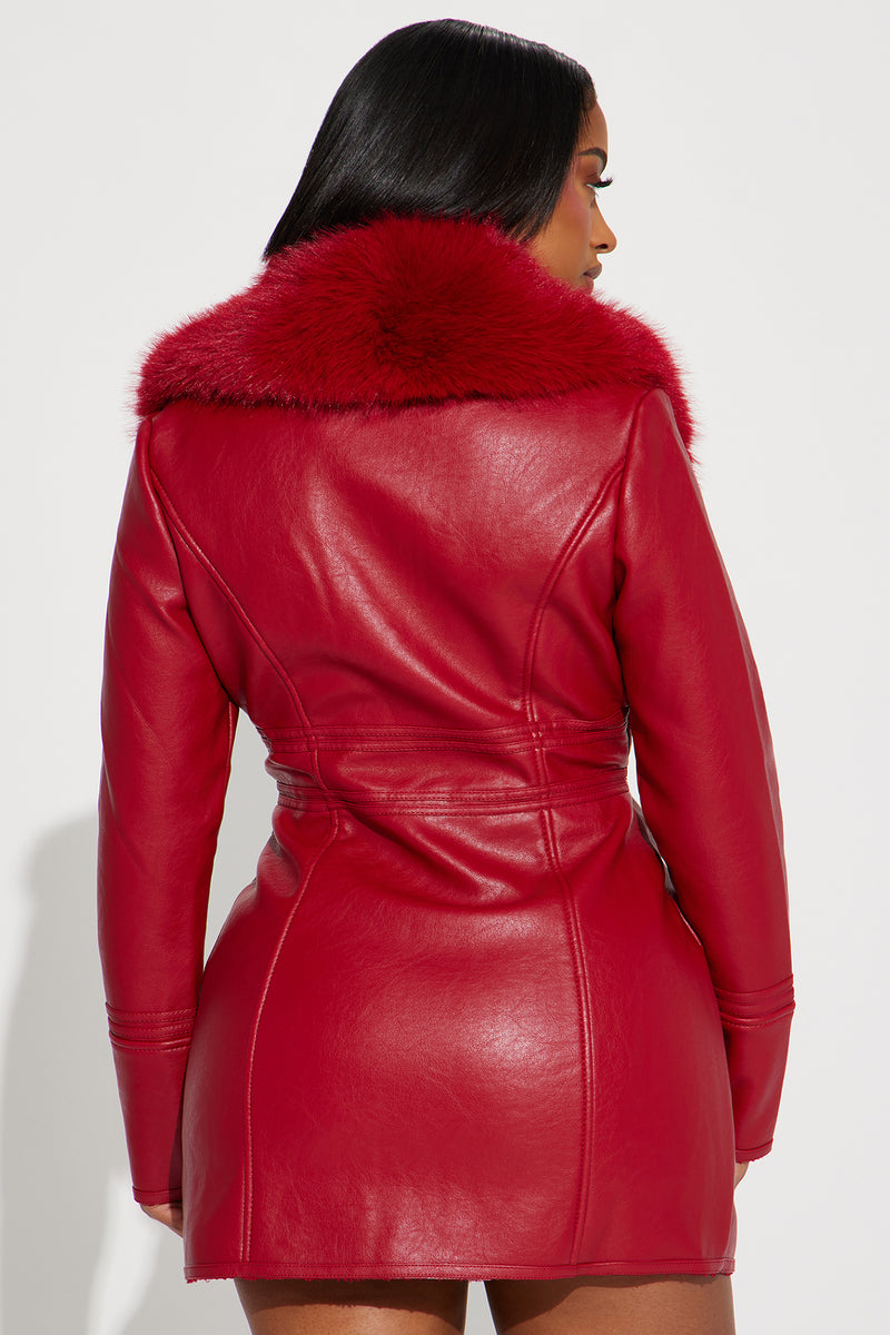 After Hour Faux Leather Coat - Red | Fashion Nova, Jackets & Coats ...