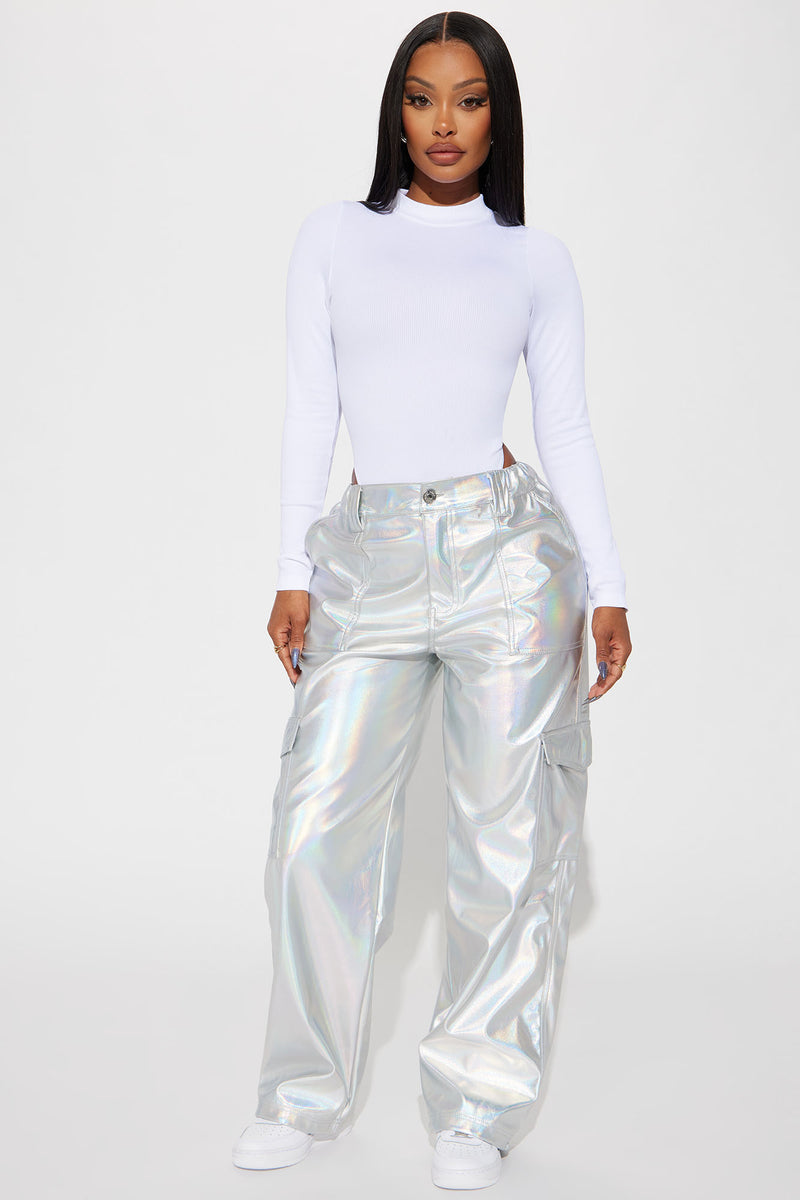 Crowd Control Metallic Cargo Pant - Silver | Fashion Nova, Pants ...