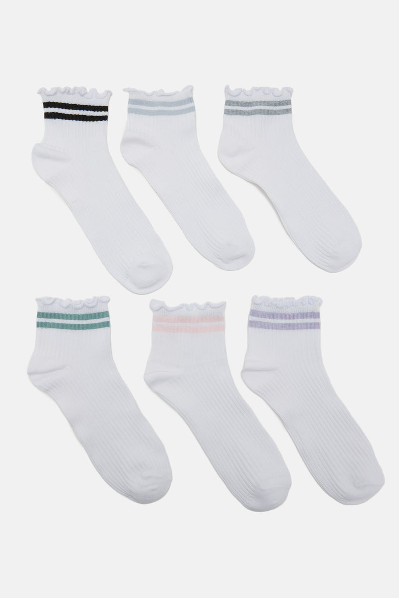 6 Pack Stripe Socks - White/combo | Fashion Nova, Accessories | Fashion ...