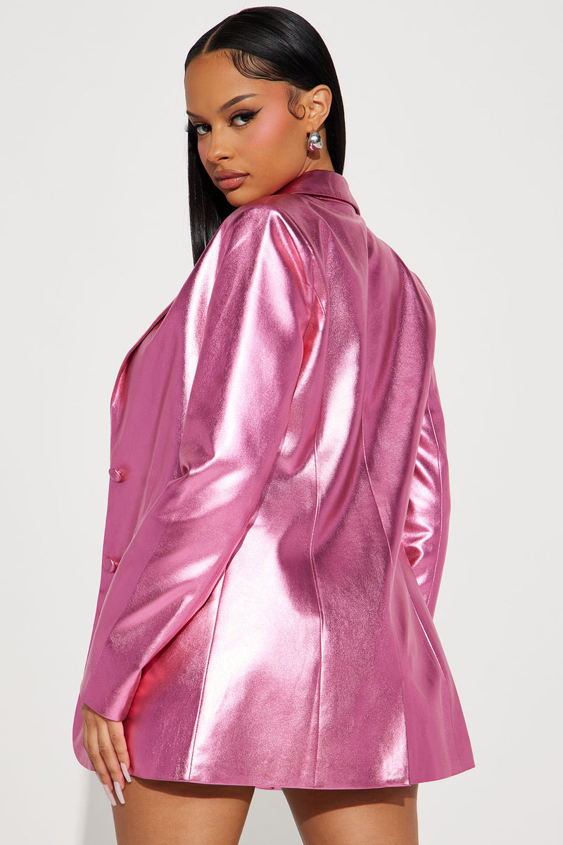 Night Scene Metallic Blazer - Magenta | Fashion Nova, Jackets & Coats ...