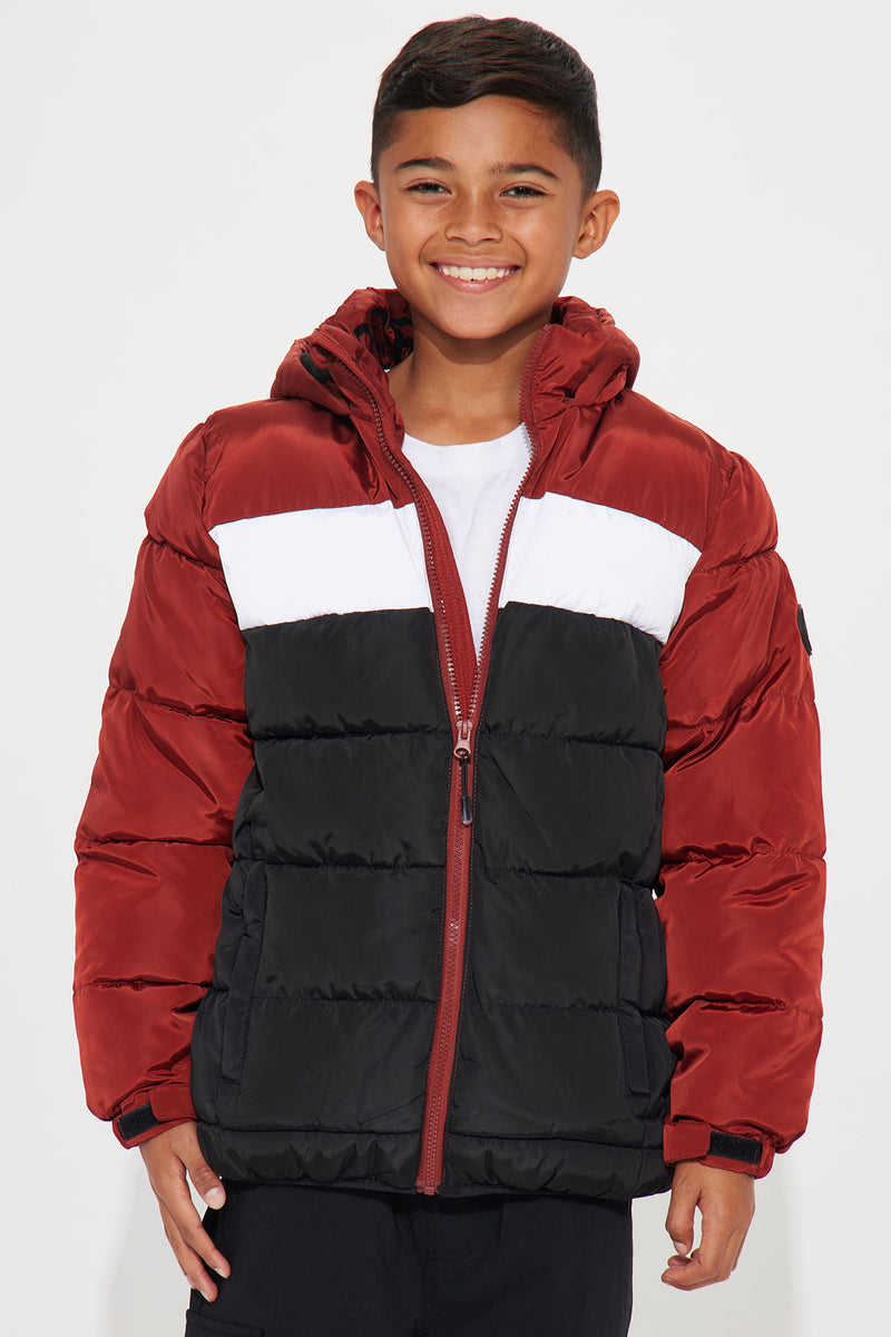 Mini Colorblock Puffer Jacket - Brick Red | Fashion Nova, Kids Jackets ...