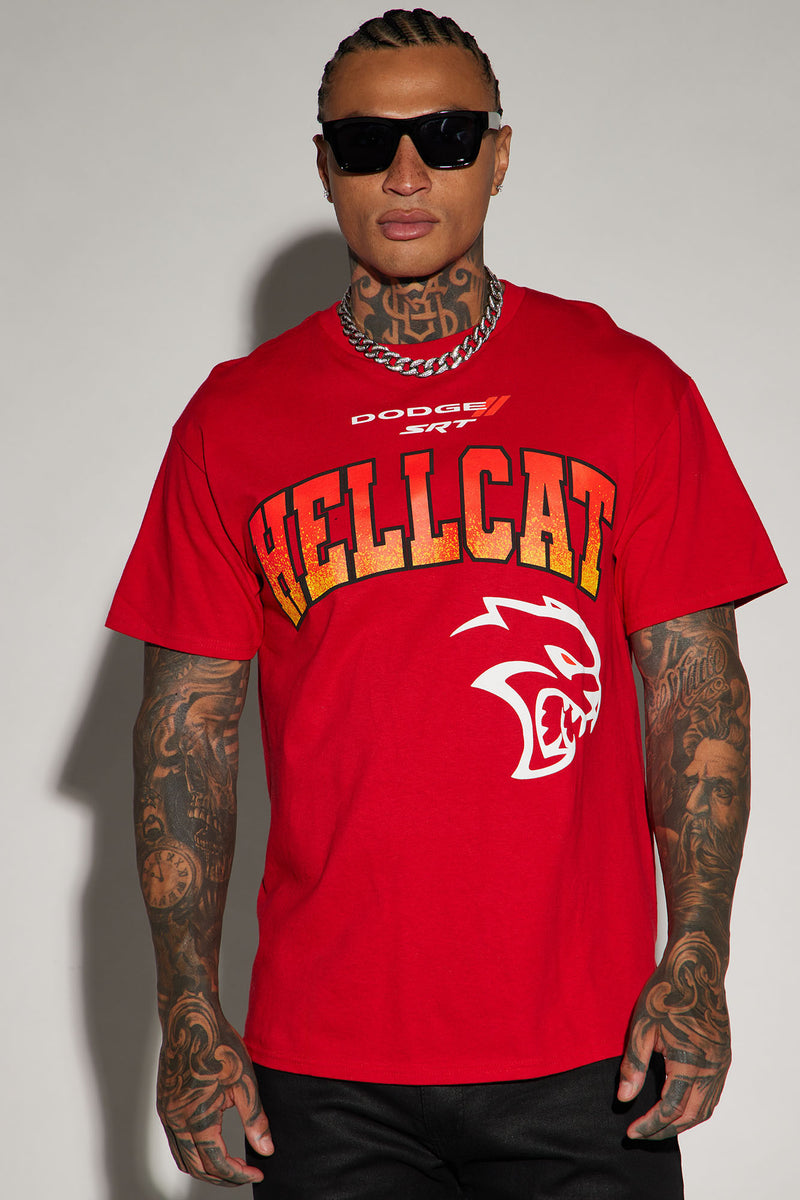 Dodge SRT Hellcat Logo Short Sleeve Tee - Red | Fashion Nova, Mens ...