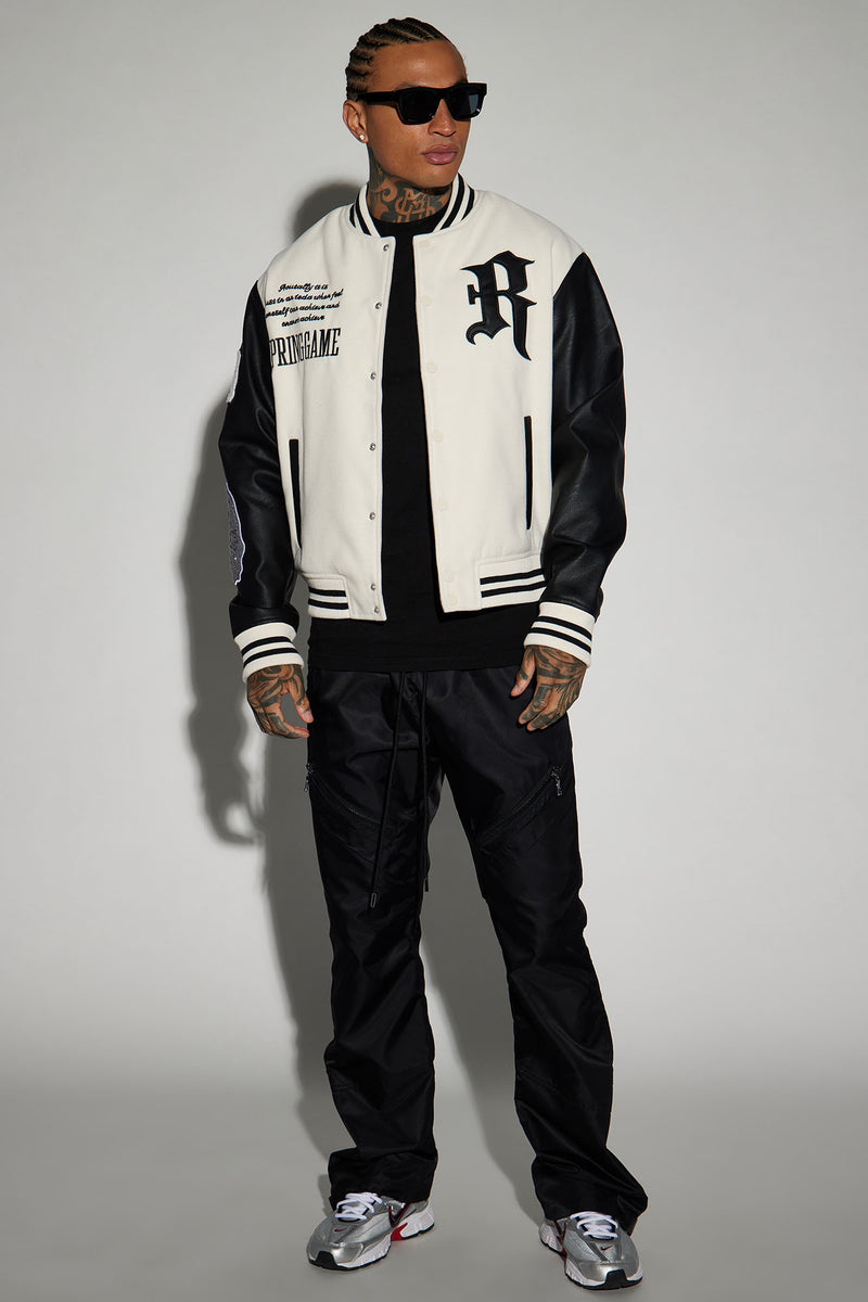 Spring Game Varsity Jacket - Cream | Fashion Nova, Mens Casual Jackets ...