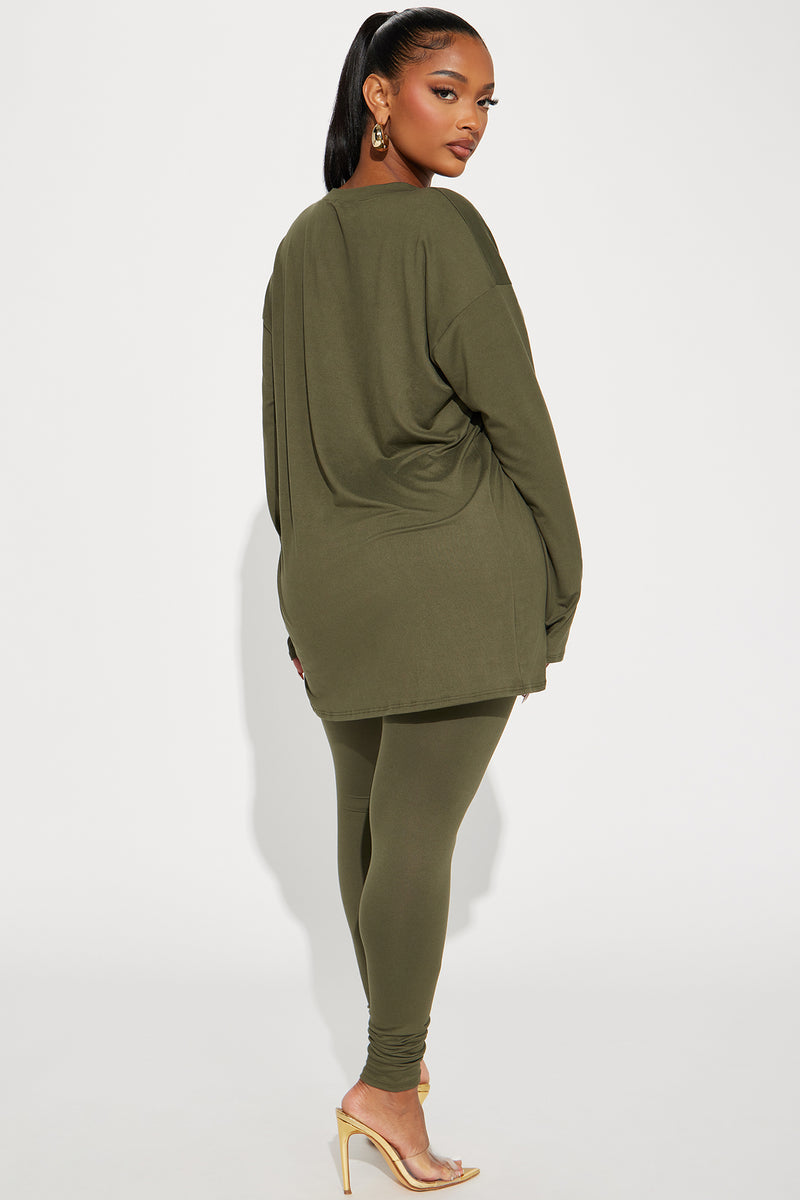 Weekend Vibes Long Sleeve Set - Olive | Fashion Nova, Matching Sets ...