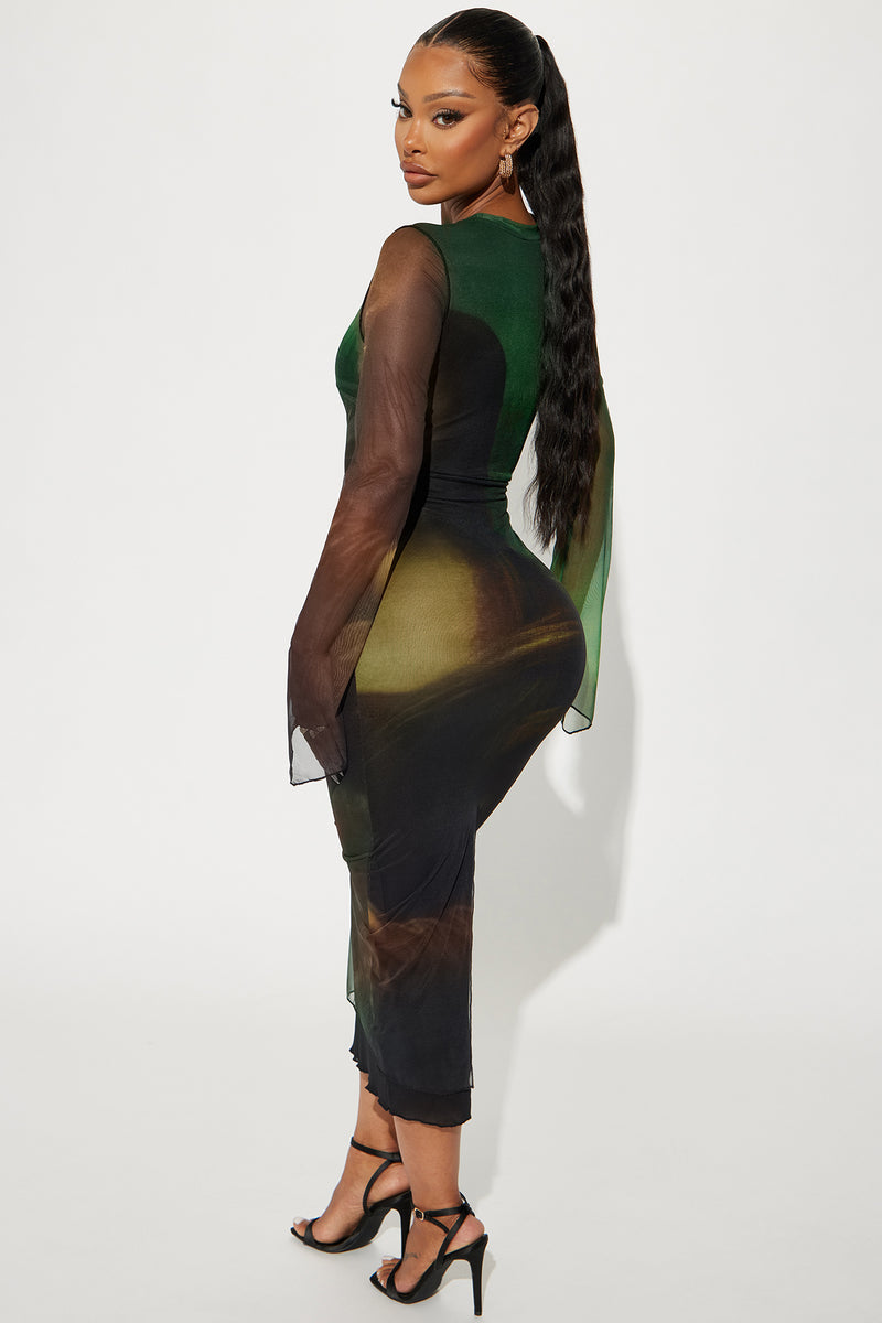 Monalisa Mesh Midi Dress - Green | Fashion Nova, Dresses | Fashion Nova