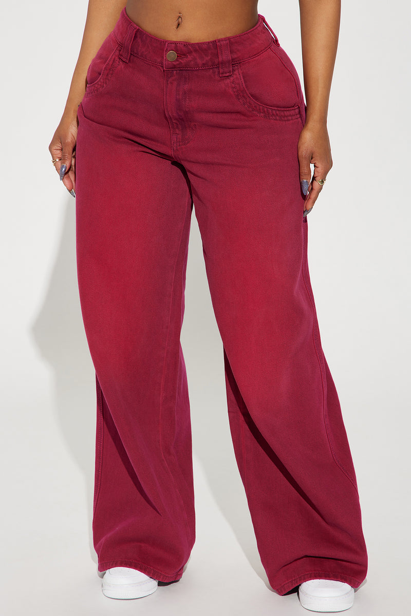 Song And Dance Loose Fit Jeans - Raspberry | Fashion Nova, Jeans ...