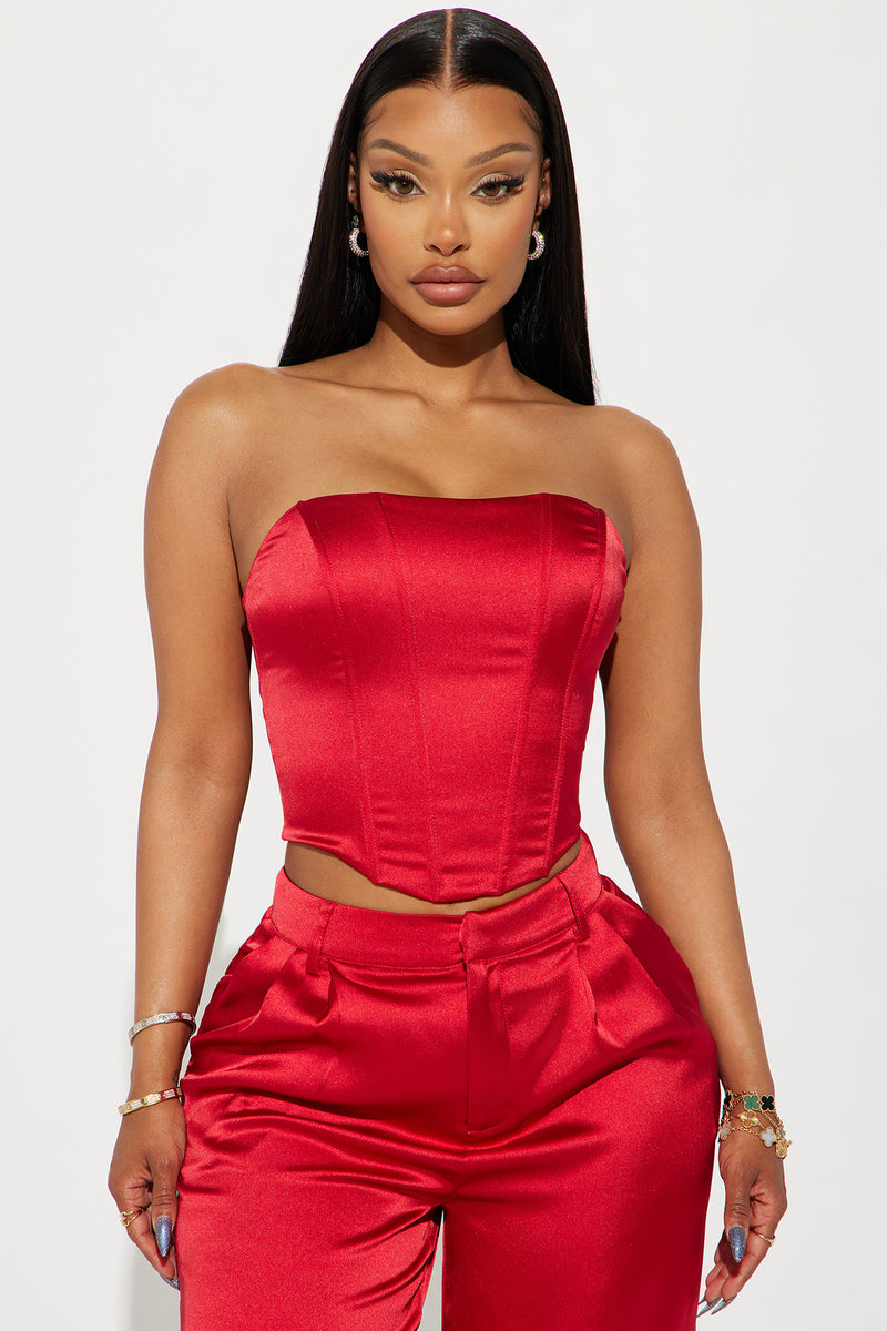 Adriana Satin Pant Set - Red | Fashion Nova, Matching Sets | Fashion Nova