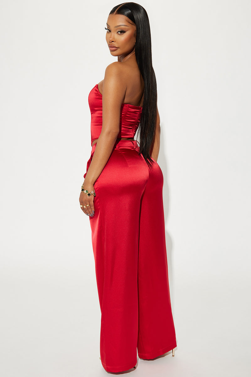 Adriana Satin Pant Set - Red | Fashion Nova, Matching Sets | Fashion Nova