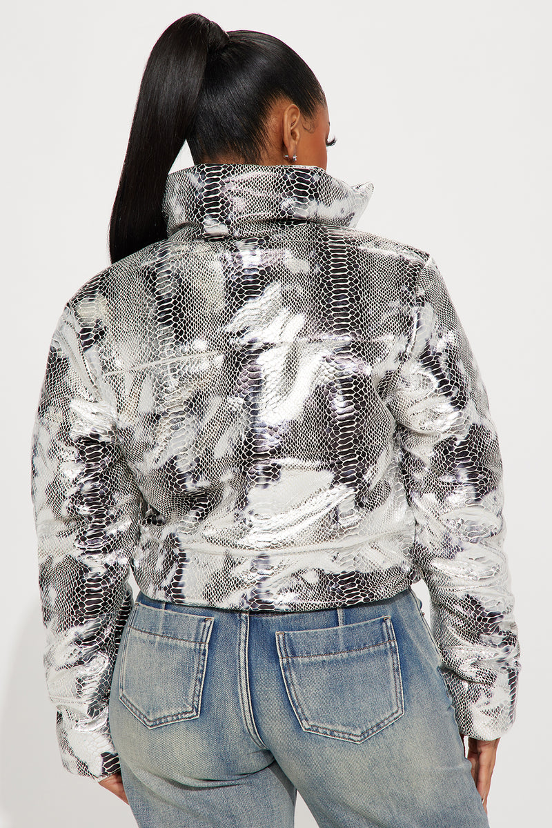 Snakes In The Garden Bomber Jacket - Silver | Fashion Nova, Jackets ...
