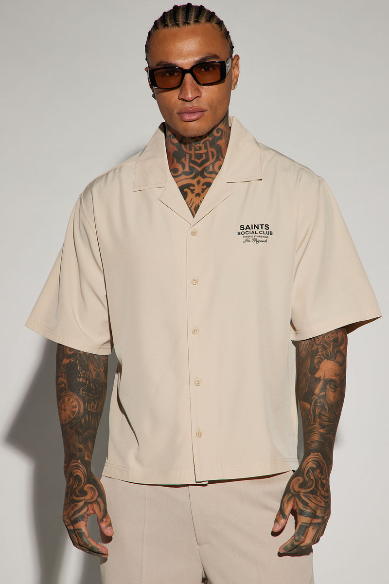 Saints Social Club Button Up Shirt - Ivory | Fashion Nova, Mens Shirts ...