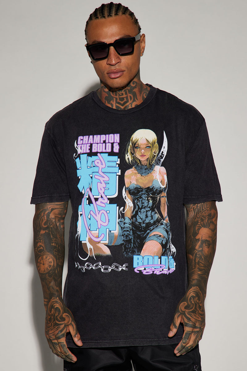 Conquer Short Sleeve Tee - Black | Fashion Nova, Mens Screen Tops | Fashion Nova