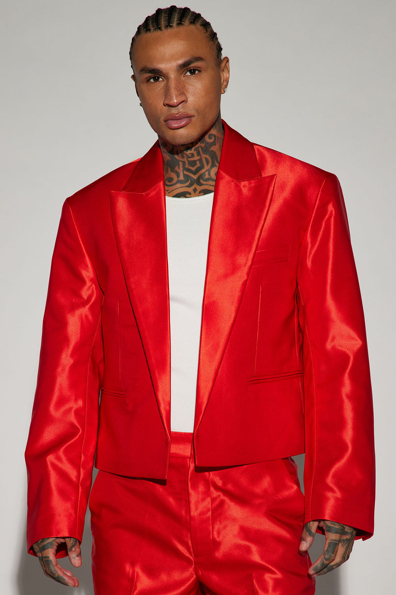 Money Routine Cropped Suit Jacket - Red | Fashion Nova, Mens Jackets ...