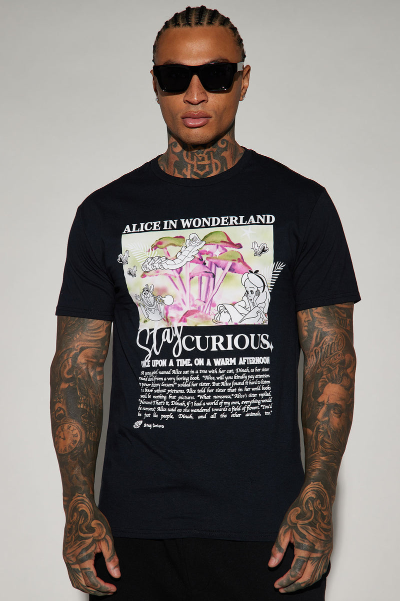 Alice Stay Curious Graphic Short Sleeve Tee - Black | Fashion Nova ...