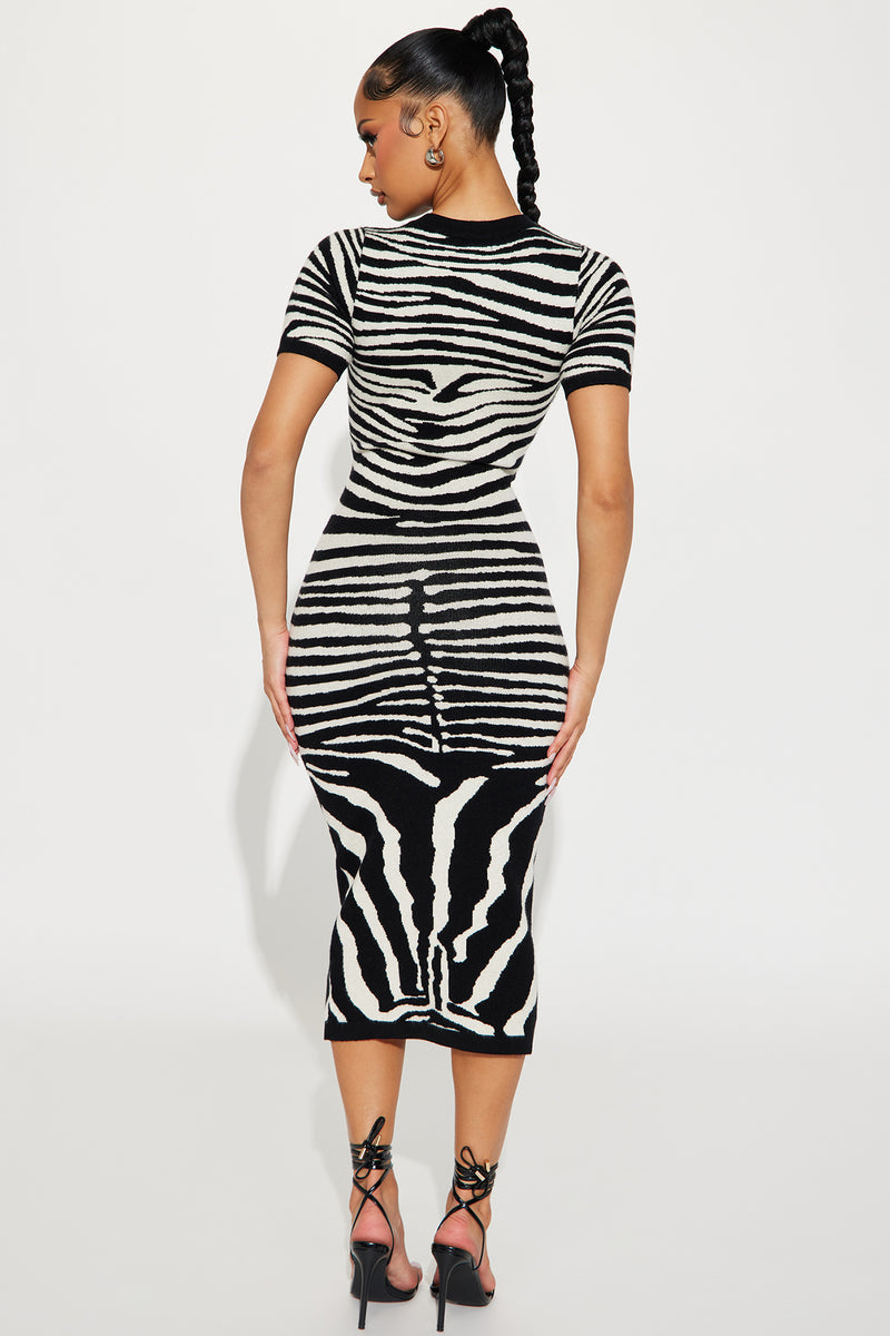 Savannah Sweater Midi Dress Black White Fashion Nova Dresses