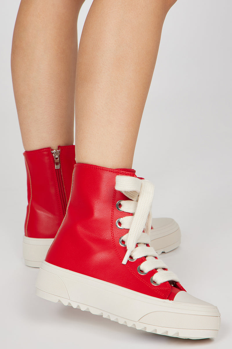 Letting Go High Cut Sneakers - Red | Fashion Nova, Shoes | Fashion Nova