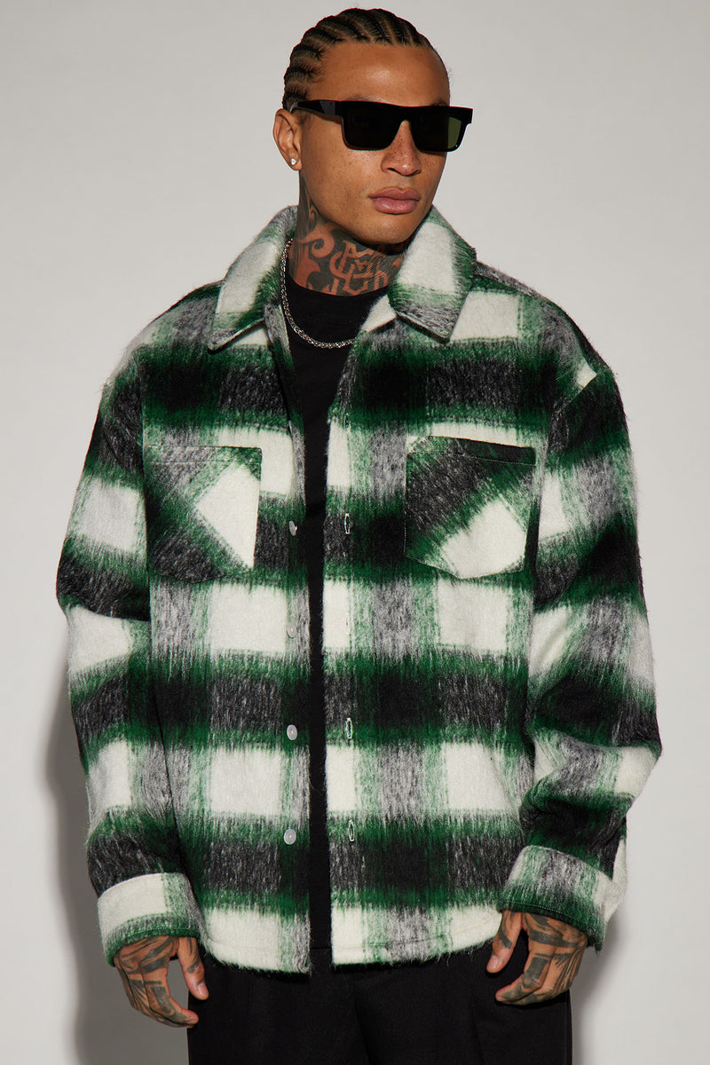 Keystone Mohair Shacket - Green | Fashion Nova, Mens Shirts | Fashion Nova