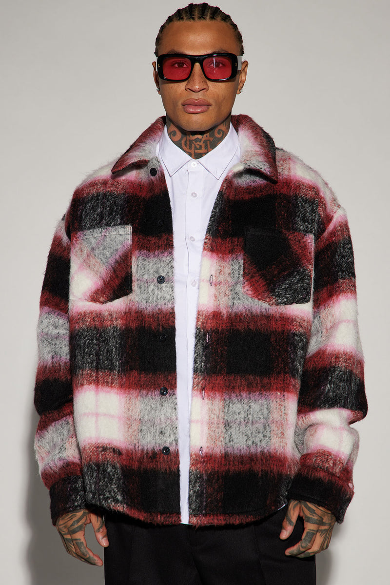 Timberline Mohair Shacket - Red | Fashion Nova, Mens Shirts | Fashion Nova