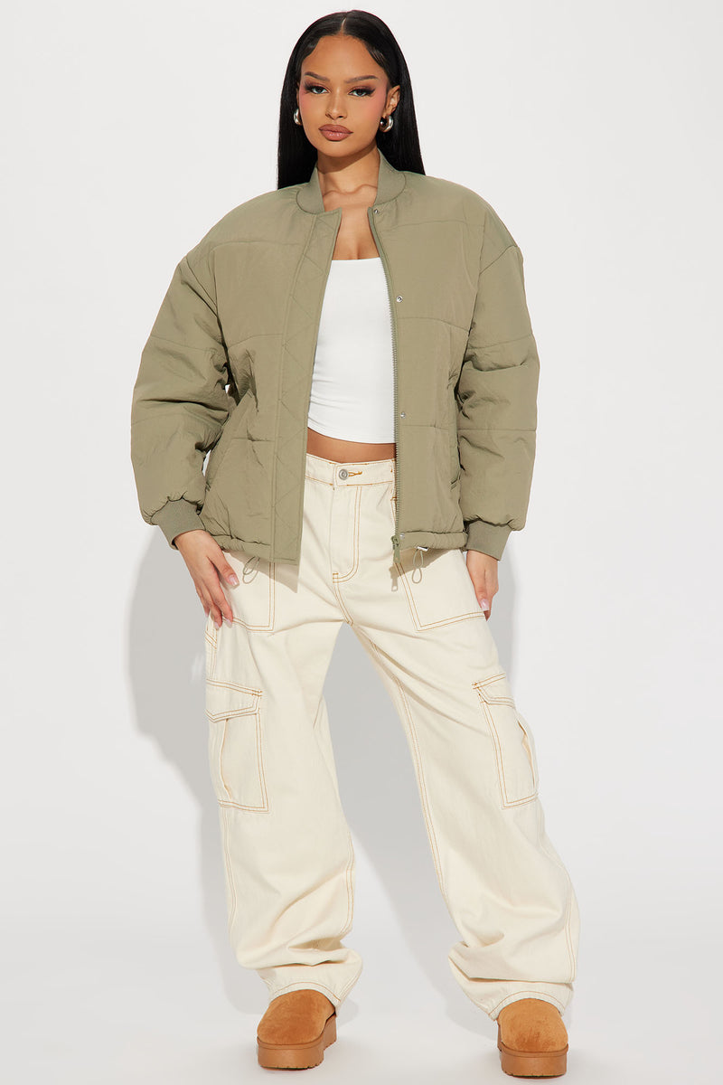 Riley Quilted Bomber Jacket - Sage | Fashion Nova, Jackets & Coats ...