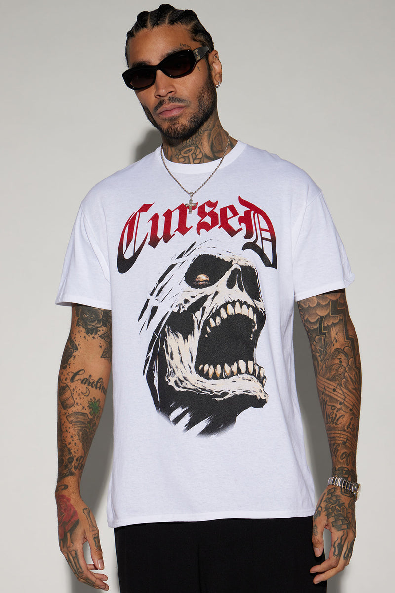 Cursed Short Sleeve Tee - White | Fashion Nova, Mens Screen Tops ...