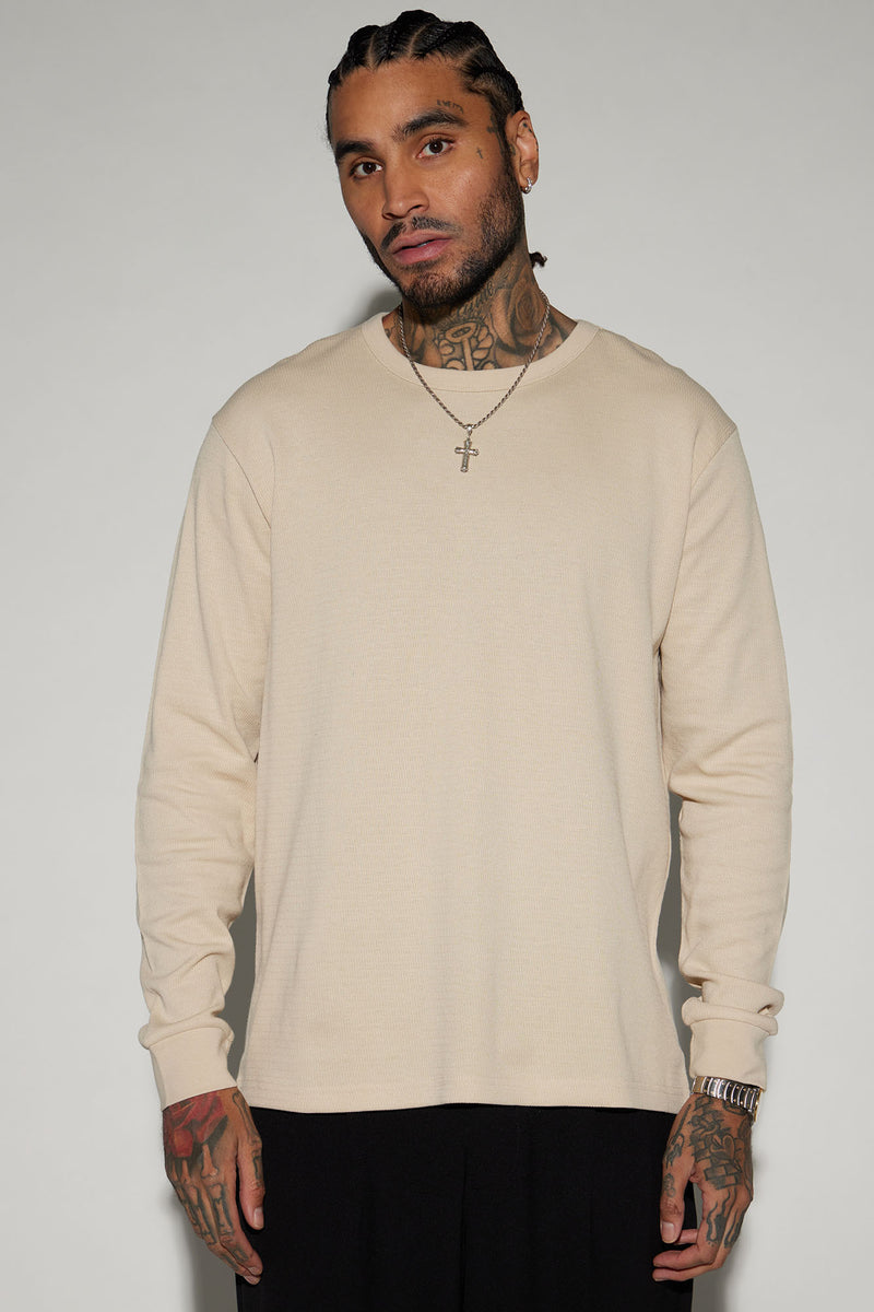 Composed Long Sleeve Tee - Beige | Fashion Nova, Mens Tees & Tanks ...