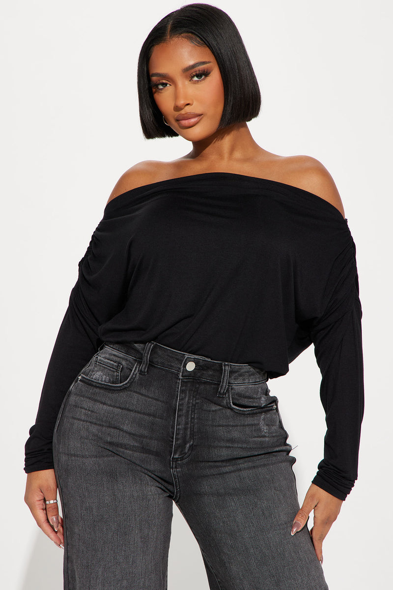 Feelin You Off Shoulder Bodysuit - Black | Fashion Nova, Bodysuits ...