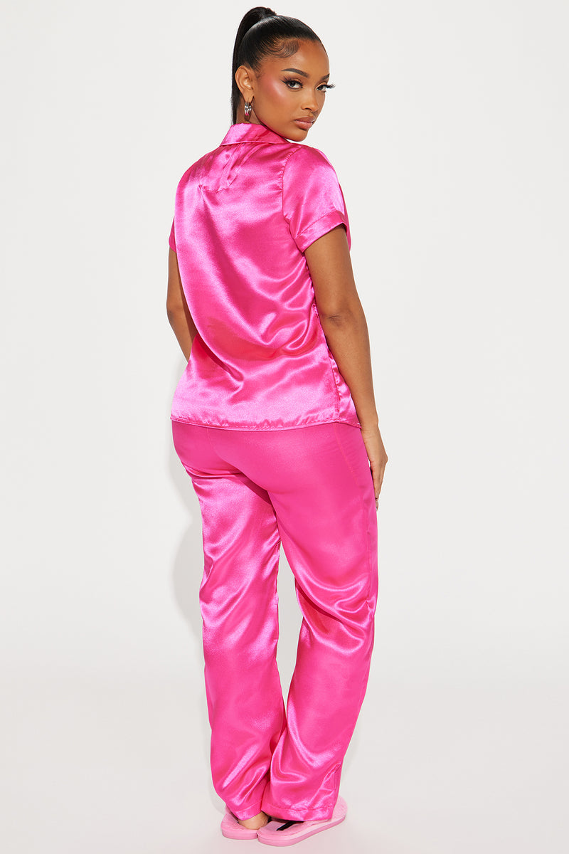 Pillow Fight Satin PJ Pants Set - Hot Pink | Fashion Nova, Lingerie ...