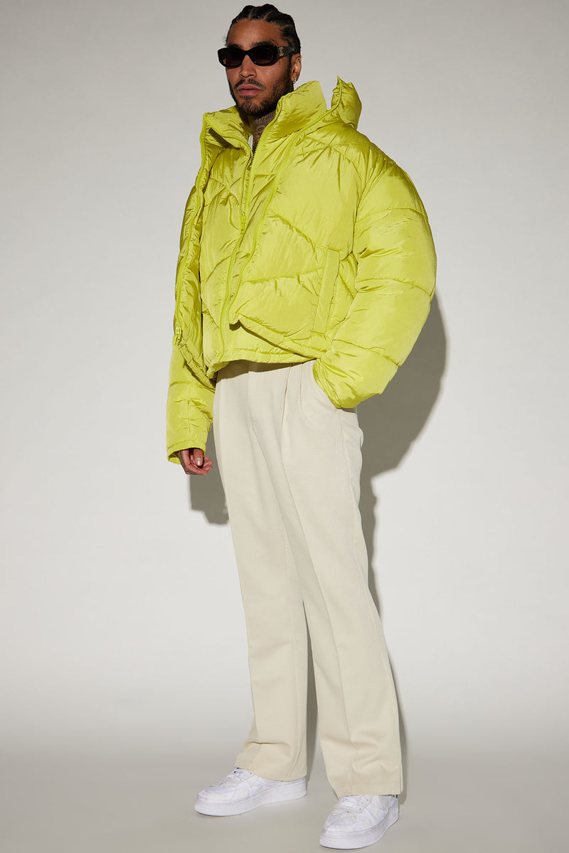 George Quilted Nylon Puffer Jacket - Lime | Fashion Nova, Mens ...