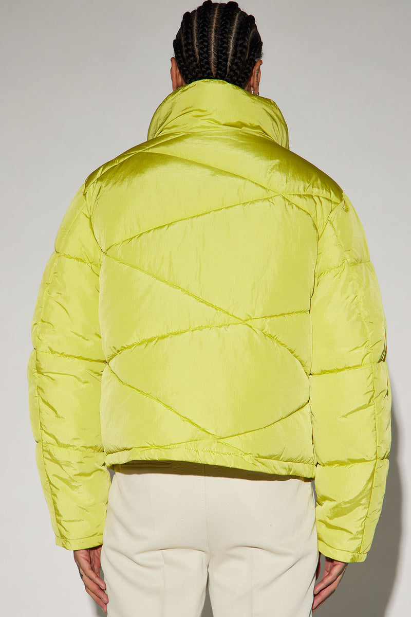 George Quilted Nylon Puffer Jacket - Lime | Fashion Nova, Mens ...