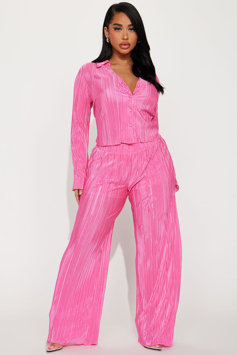 Simply Yours Plisse Pant Set - Pink | Fashion Nova, Matching Sets ...