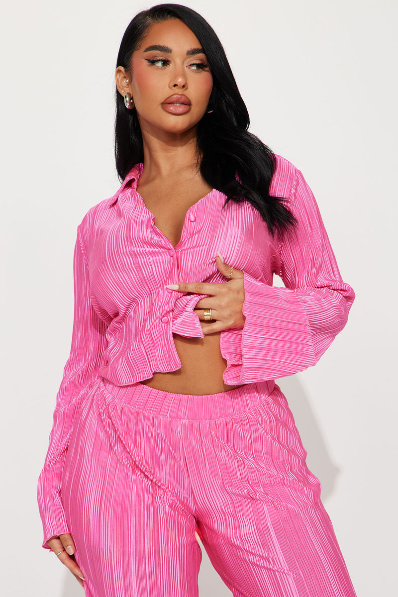 Simply Yours Plisse Pant Set - Pink | Fashion Nova, Matching Sets ...