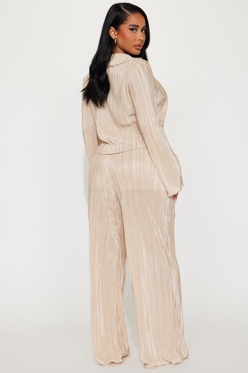 Simply Yours Plisse Pant Set - Champagne | Fashion Nova, Matching Sets ...