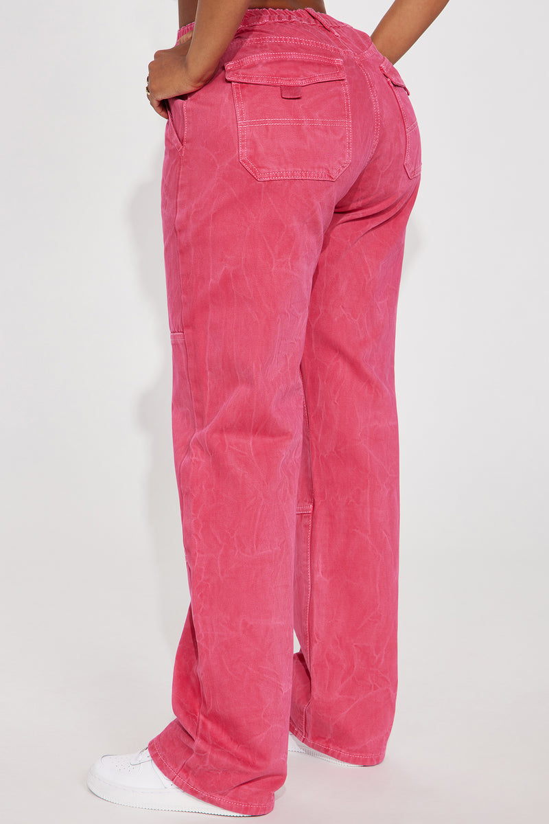 Cherry Bomb Straight Leg Utility Jeans - Pink | Fashion Nova, Jeans ...