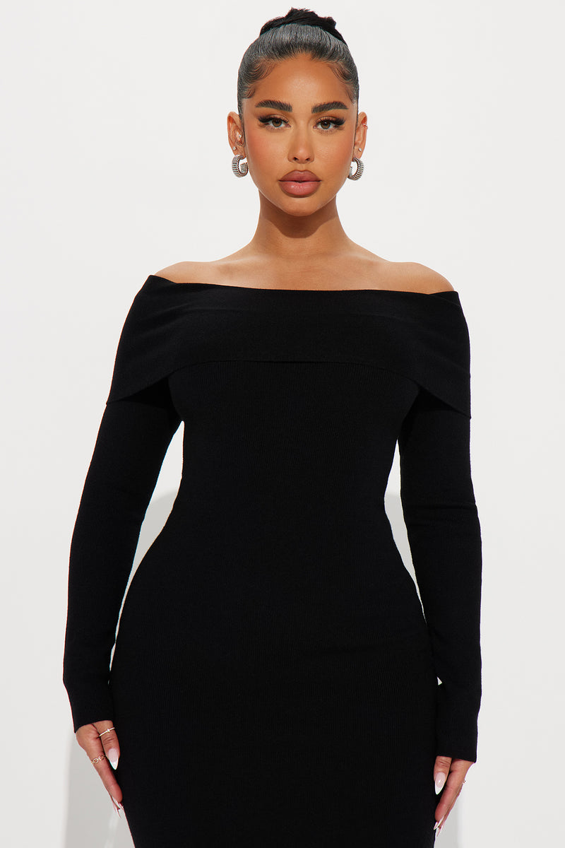 Josie Sweater Midi Dress - Black | Fashion Nova, Dresses | Fashion Nova