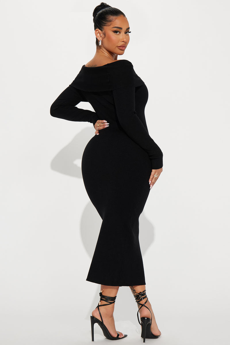 Josie Sweater Midi Dress - Black | Fashion Nova, Dresses | Fashion Nova