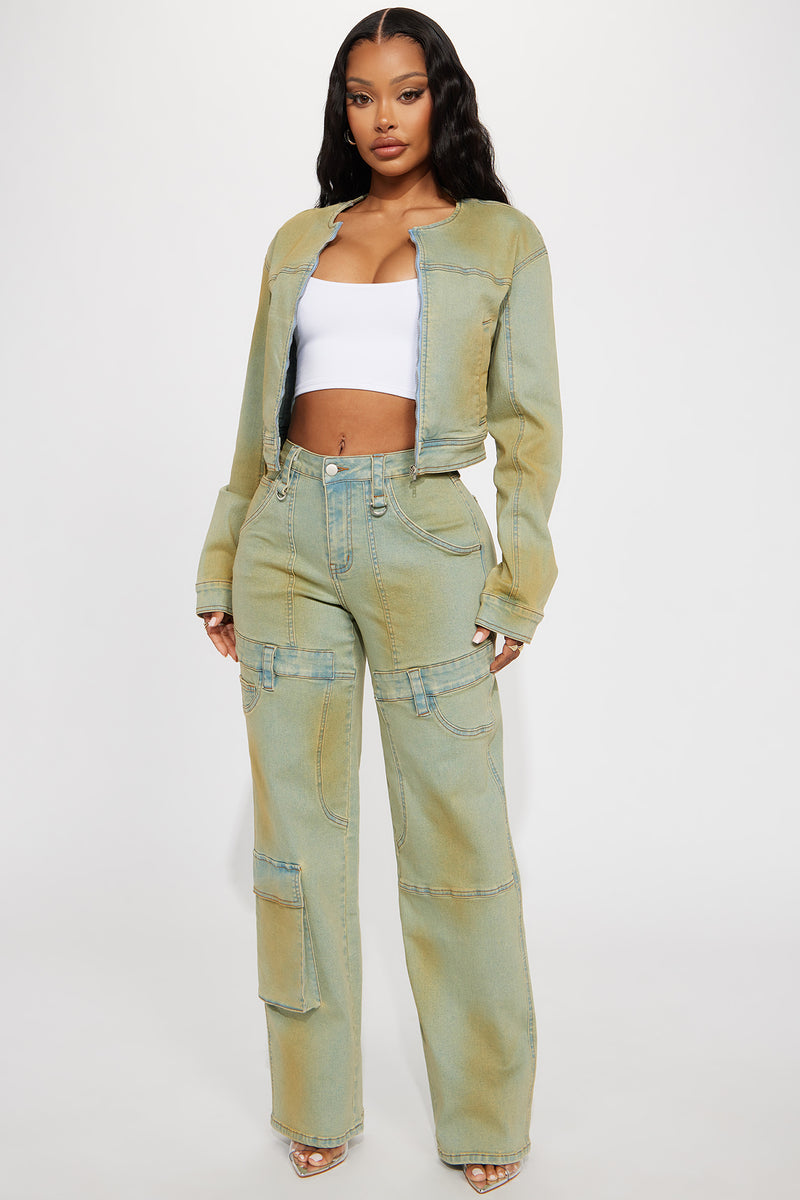 Tatiana Tinted Wide Leg Utility Jeans - Light Wash | Fashion Nova ...