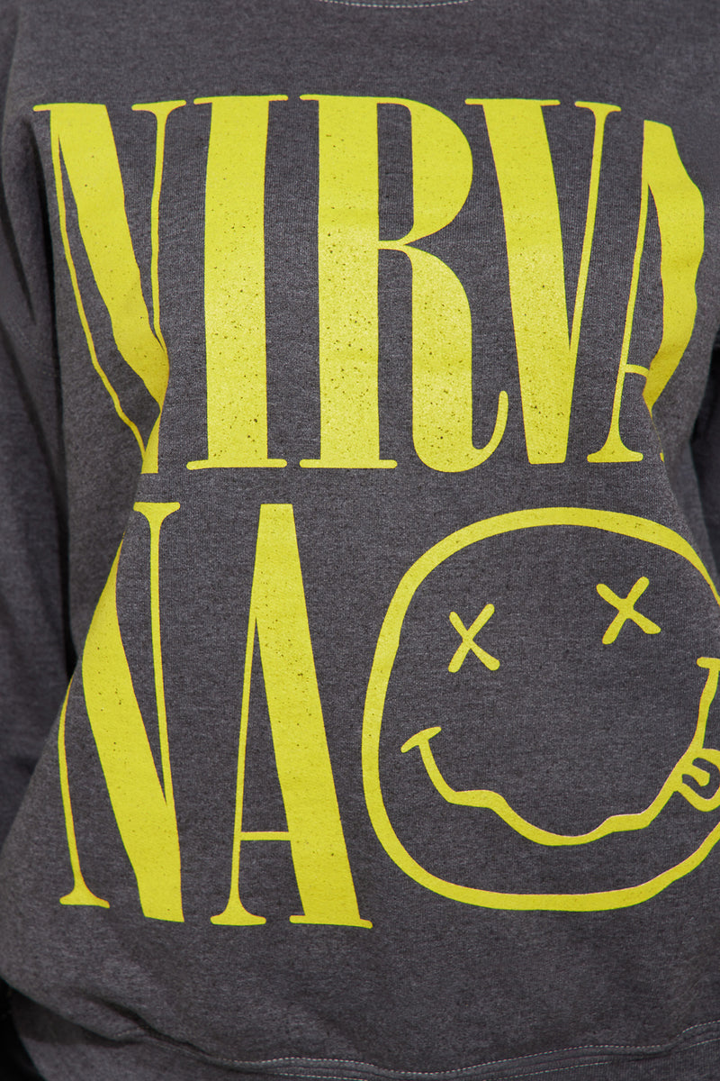 Lounge Act Nirvana Sweatshirt - Charcoal | Fashion Nova, Screens Tops ...