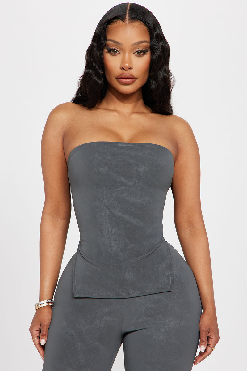 Anna Faux Leather Pant Set - Slate Grey | Fashion Nova, Matching Sets ...