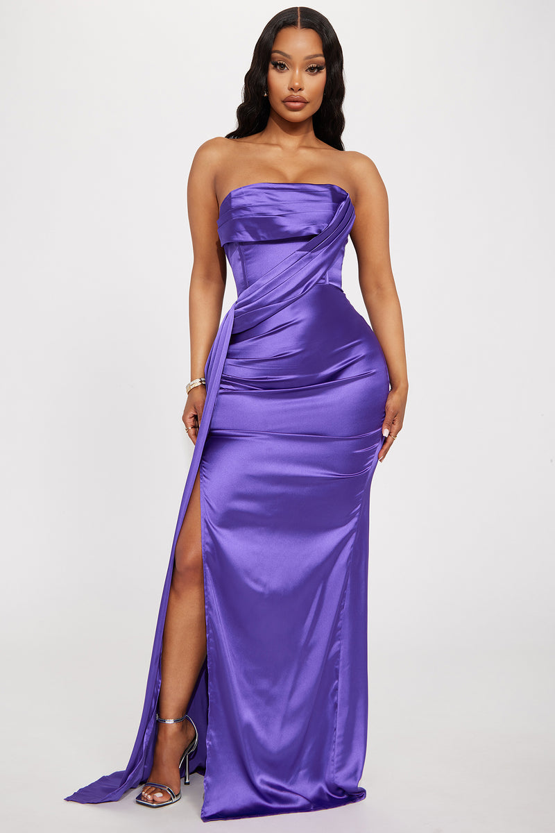 Janelle Satin Gown - Purple | Fashion Nova, Dresses | Fashion Nova