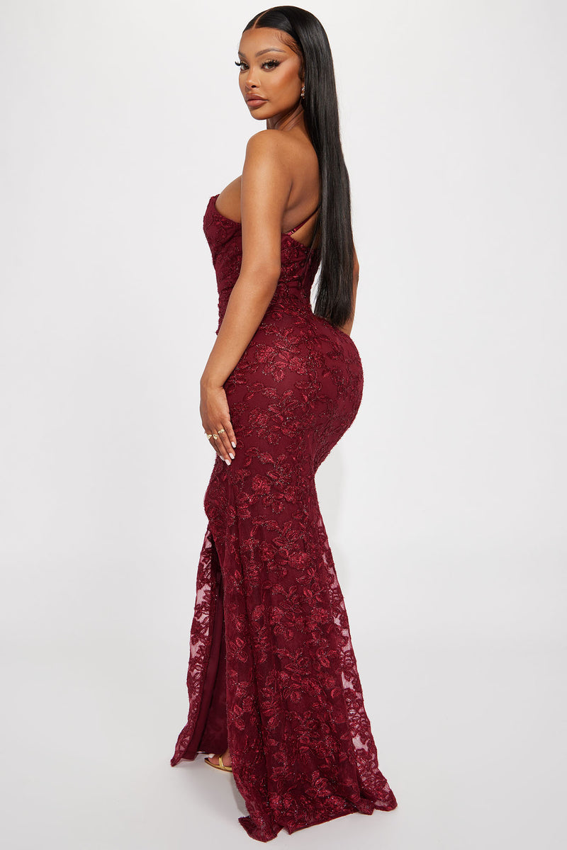 Brinley Lace Gown - Wine | Fashion Nova, Dresses | Fashion Nova