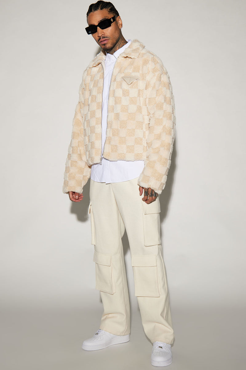 Helsinki Textured Checker Cropped Jacket - Cream/combo | Fashion Nova ...