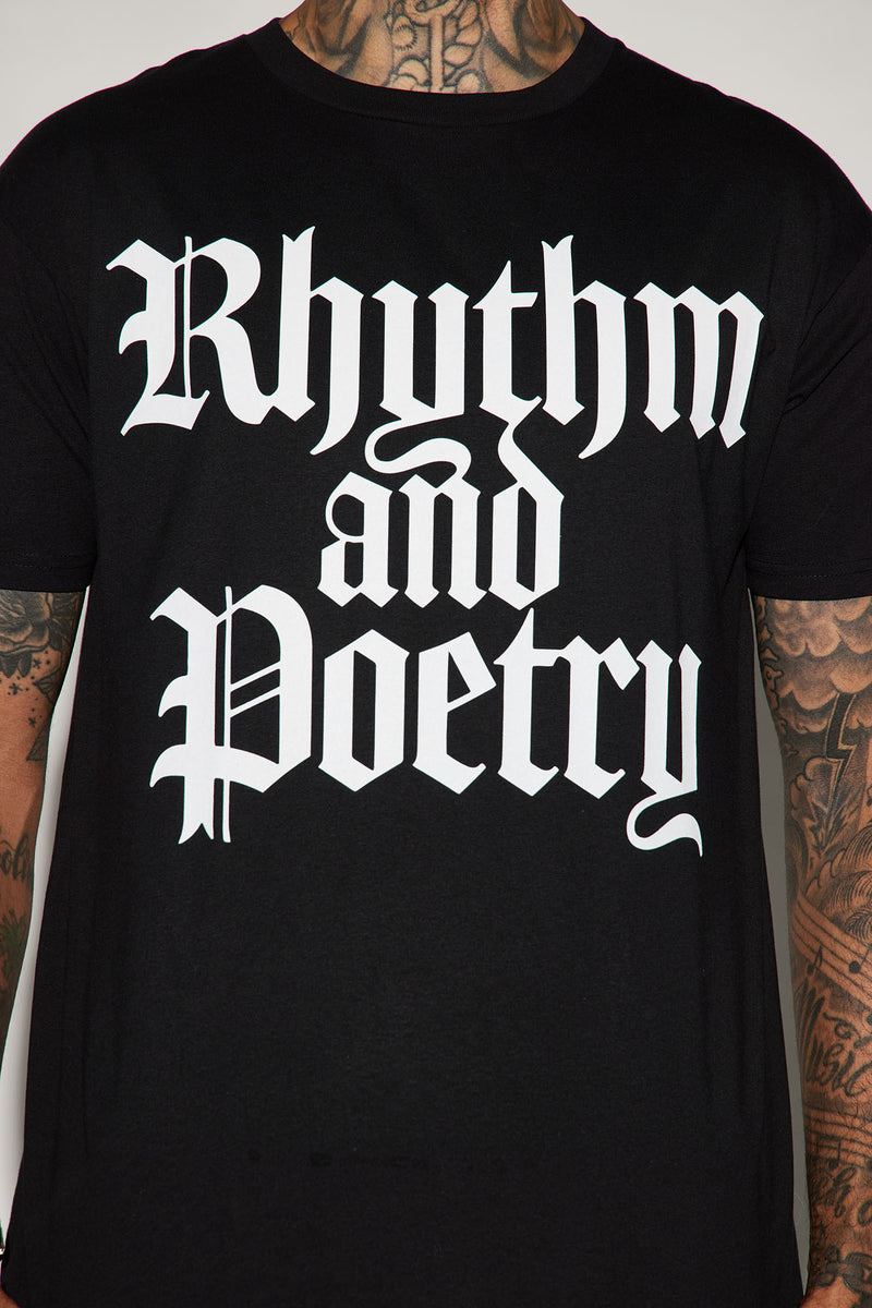 Rhythm And Poetry Short Sleeve Tee - Black | Fashion Nova, Mens Graphic ...