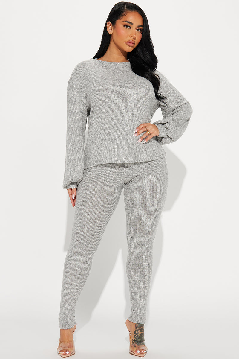 Comfy N Cozy Legging Set - Heather Grey | Fashion Nova, Matching Sets ...